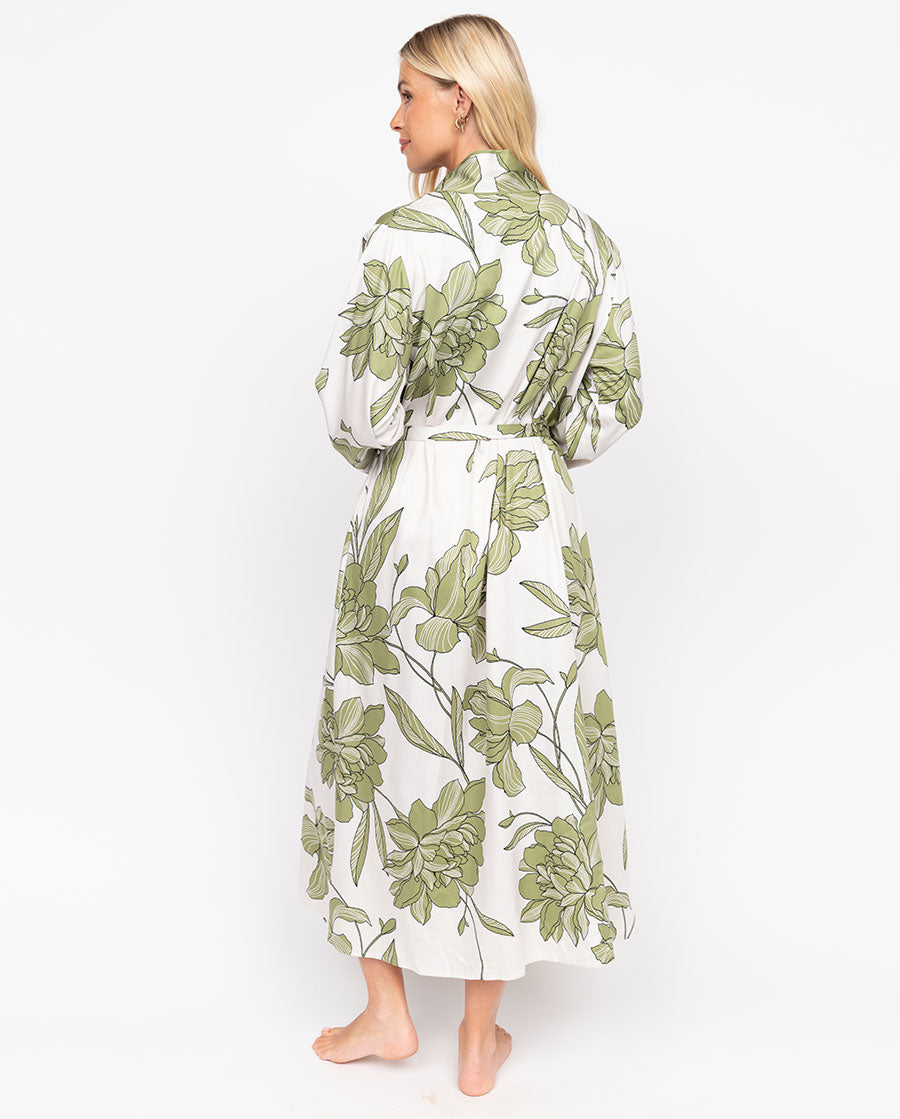 Chiswick Floral Print Long Dressing Gown - Fable and Eve